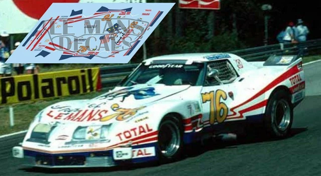 DECALS CORVETTE C3 Stingray Le Mans 1976 1:32 1:43 1:24 1:18 Chevrolet ...