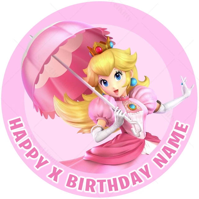PRINCESS PEACH BIRTHDAY Cake Topper Decoration Personalised Edible ...