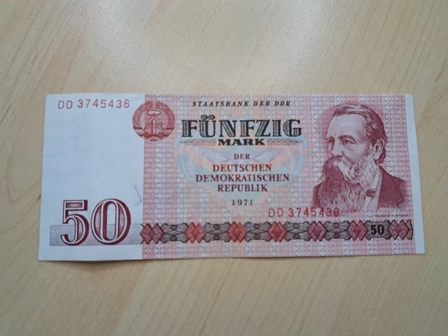 DDR 50 MARK Banknote Geldschein Ostmark East Germany Berlin Wall EUR 9 ...