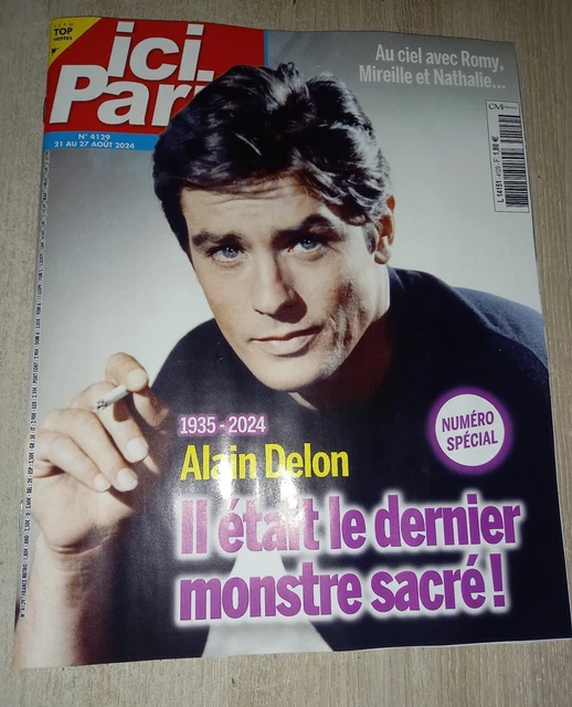 ALAIN DELON - Revue ICI PARIS n° 4129 août 2024 Le dernier monstre sacré EUR 4,90 - PicClick FR
