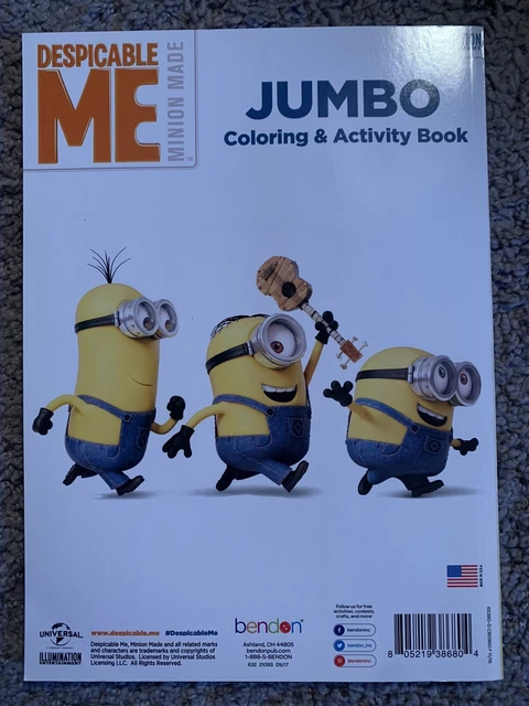 DESPICABLE ME JUMBO Coloring & Activity Book Minions United Bendon New ...