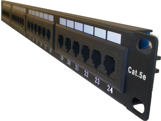 PANNEAU DE BRANCHEMENT RJ45 Cat5E Montable En Rack 24 Ports EUR 41,93 ...