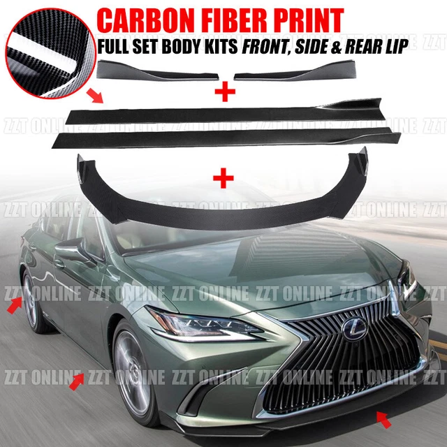 CARBON LOOK FRONT Bumper Lip Splitter Side Skirt Rear Apron For Lexus ...