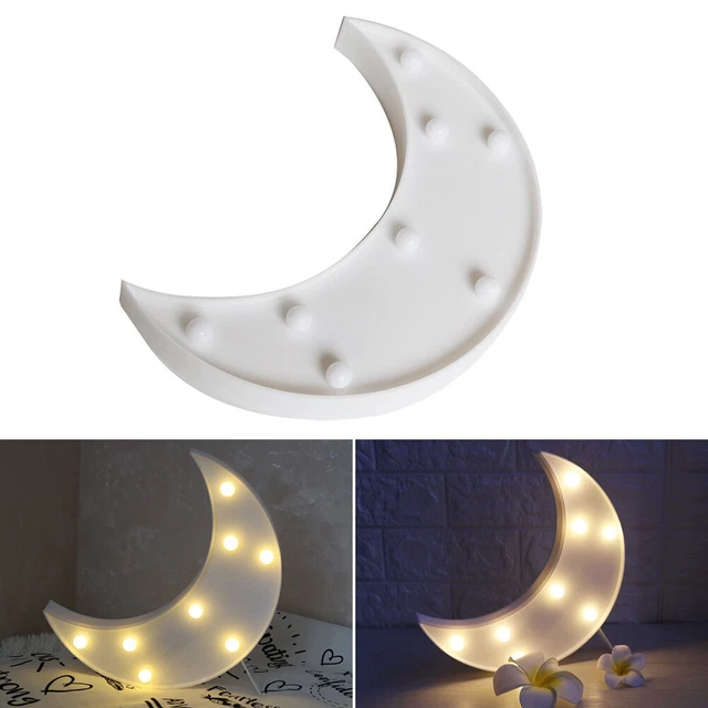 8 LEDS CRESCENT Moon Shaped Marquee Sign Light LED Lamp Night Light ...