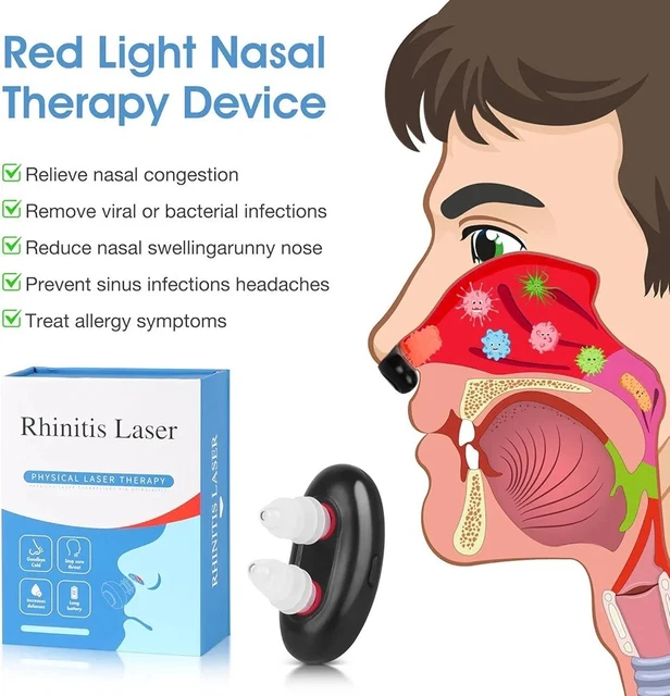 RED LIGHT NASAL Therapy Device | Rhinitis & Congestion Relief | USB ...