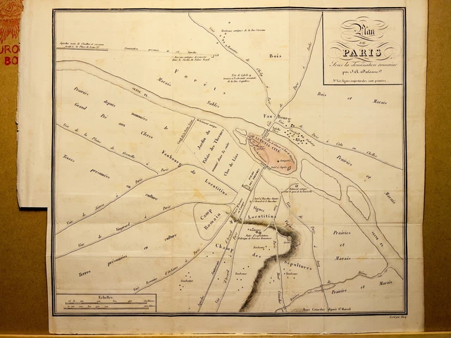CARTE ANCIENNE 1812 Plan de Paris France Cité Napoléon Presse gravure ...