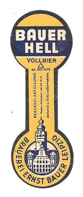 BIERETIKETT BRAUEREI BAUER Leipzig DDR EUR 1,00 - PicClick DE