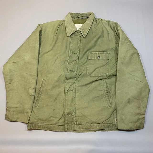 VIETNAM WAR ERA US NAVY A2 Deck Jacket Ground Crew Stenciled Size Large ...