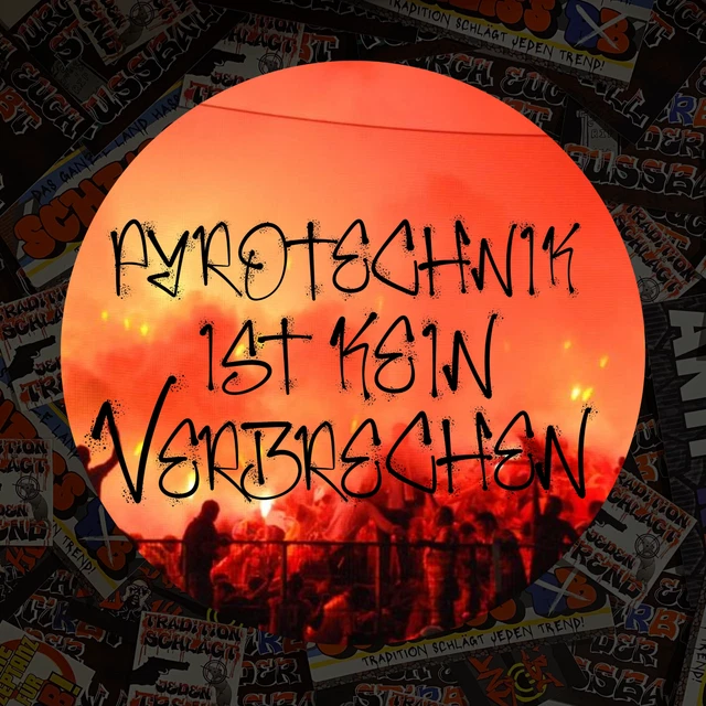 PYROTECHNIK IST KEIN VERBRECHEN Fußball Ultras Aufkleber Sticker 7cm 20 ...