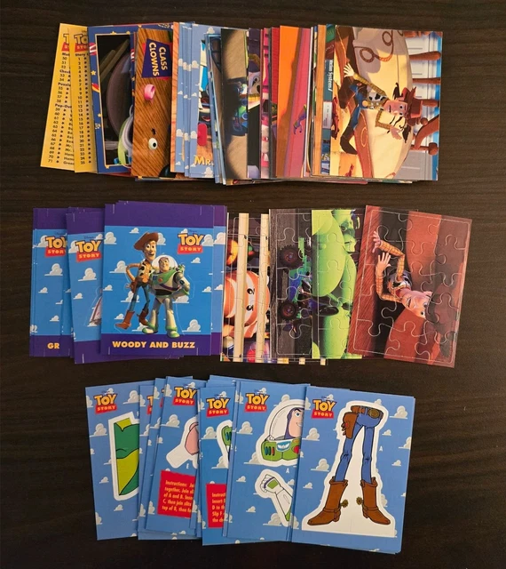 TOY STORY -(SKYBOX, 1995) Complete Set (90 cards)+Sticker Badge Chase ...