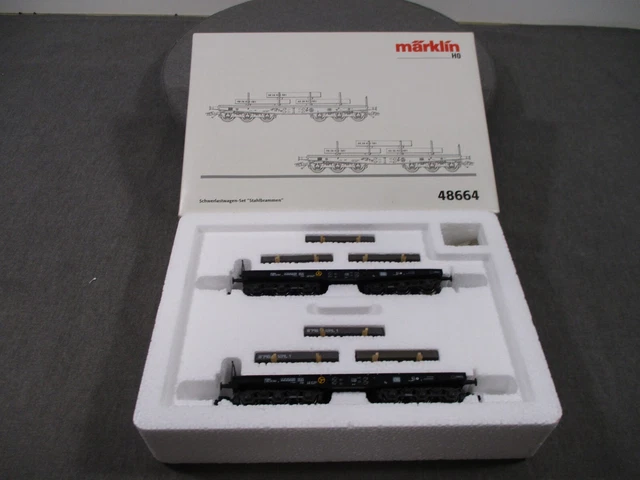 MÄRKLIN DC 48664 Spur H0 Güterwagen Set Schwerlastwagen "Stahlbrammen ...