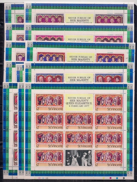 ST VINCENT-QE11 1977 British Monarchs Silver Jubilee.set Of 12 U/M ...