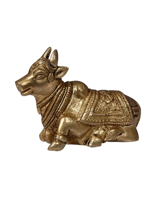 IDOLE LAITON SHIVA Nandi taureau vache pour Puja statue unique pour maison décoration de temple ...