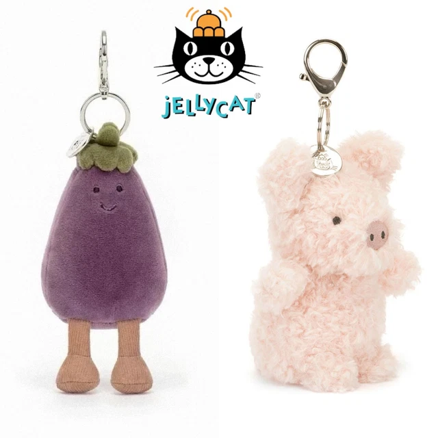 JELLYCAT VIVACIOUS VEGETABLE Aubergine / Little Pig Bag Charm With Tag ...