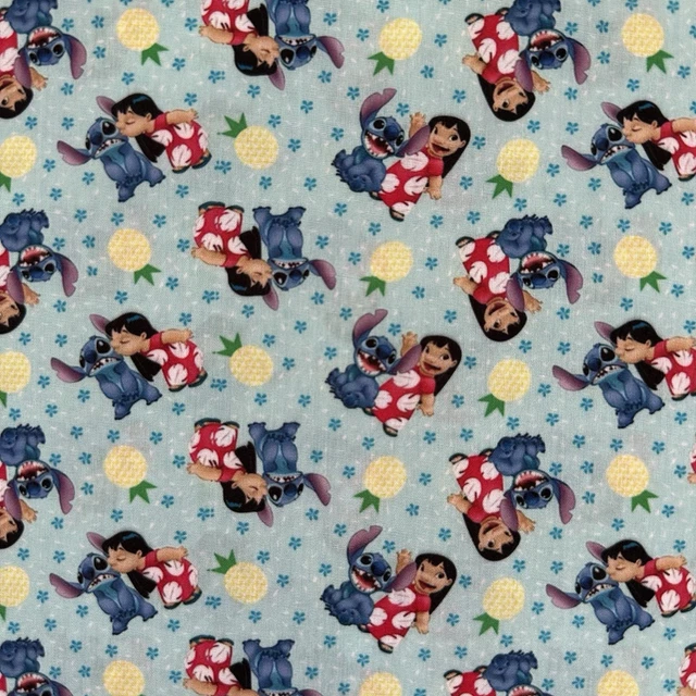 LILO & STITCH Ohana Hawaiian Character Poly Cotton Fat Quarter £7.48 ...