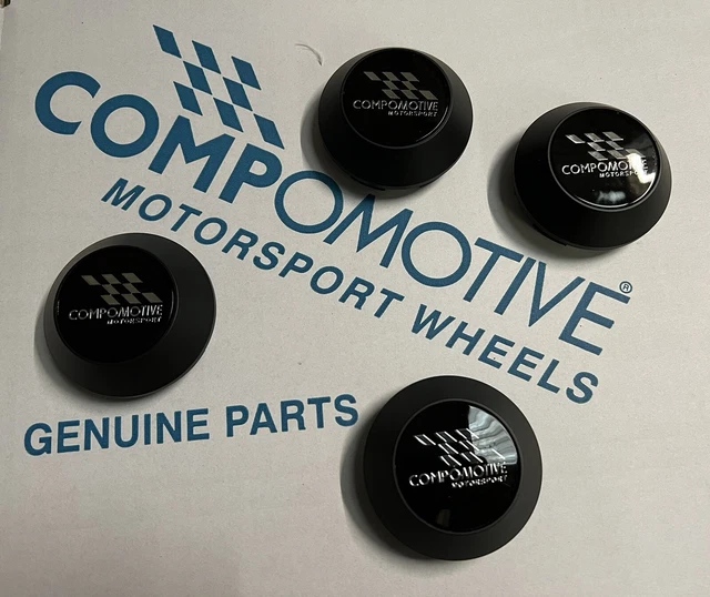 4 GENUINE LOW Black wheel Centre Caps COMPOMOTIVE alloys MO TH2 ML TH ...