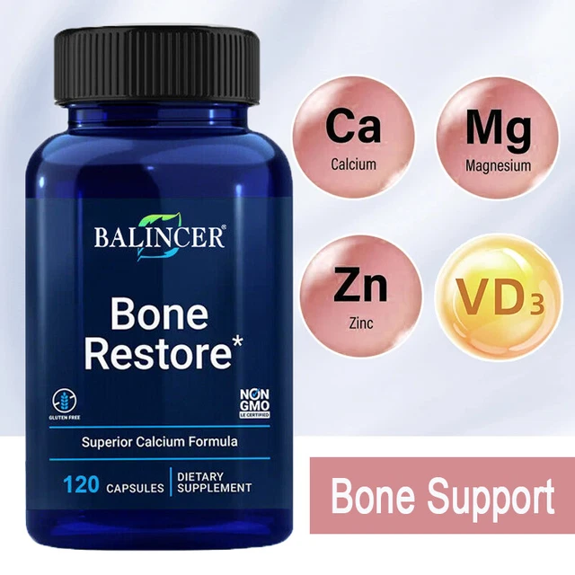 CALCIUM MAGNESIUM ZINC & Vitamin D3 - 120 Caps - Bone, Osteo Complex Supplement EUR 7,53 ...