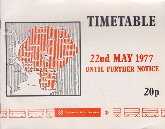 PLYMOUTH JOINT BUS Timetable Book May 1977 With Route Map EUR 11,70 ...