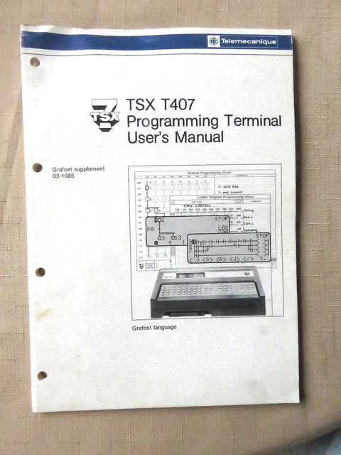 TELEMECANIQUE TSX T407 Programming Terminal Manual. A4 Size. Old Stock ...