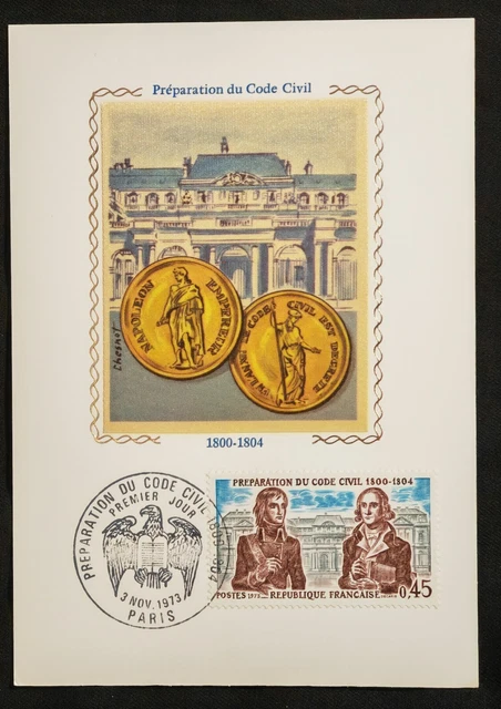 PREPARATION DU CODE CIVIL,NAPOLEON, PARIS, Carte FDC sur Soie 1er jour 1973 EUR 2,30 - PicClick FR