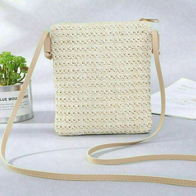 RETRO STYLE WOVEN Shoulder Bag Straw Braided Beach Handbags Summer EUR ...