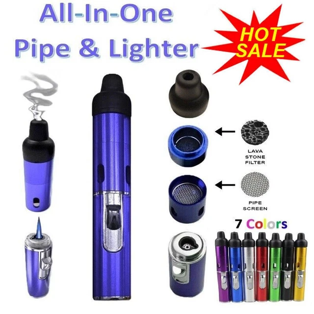 PORTABLE WINDPROOF TORCH lighter Click Butane Gas Refillable In ...