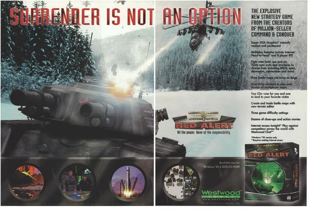 COMMAND & CONQUER: Red Alert 2 Print Ad/Poster Art PC Big Box (C) £14. ...