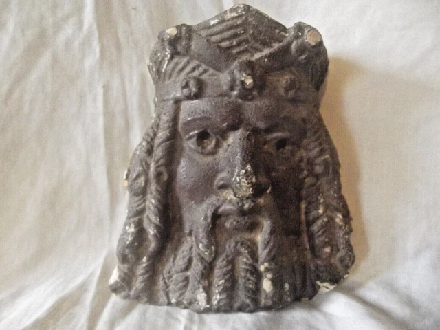 ANTIQUE PLASTER MASK of a Assyrian King Previously From an ...