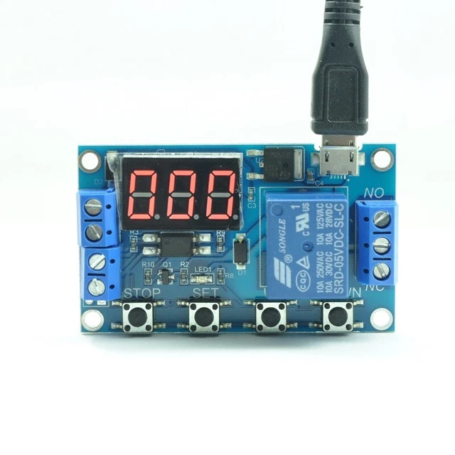 MODULO TEMPORIZZATORE PROGRAMMABILE timer 12V DC interruttore relè ...