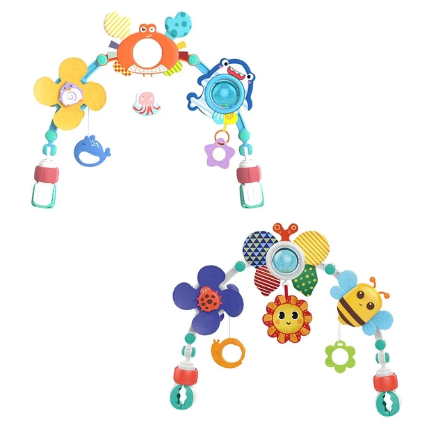 BABY STROLLER ARCH Toy Hanging Activity Arch Pull String for Age 0 3 6 ...