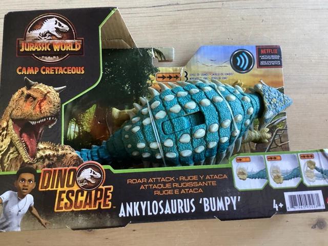 JURASSIC WORLD CAMP Cretaceous Roar Attack Ankylosaurus Bumpy Figure ...