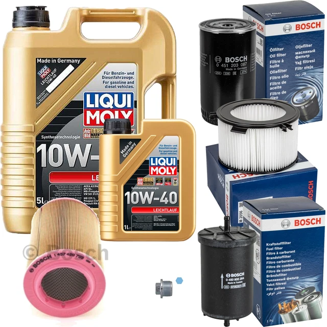 BOSCH INSPECTION SET 6L Liqui Moly Bon Fonctionnement 10W-40 pour VW Transporter EUR 140,23 ...