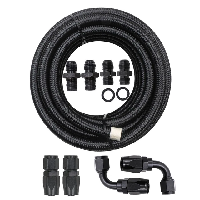 FOR 4L60E 4L65E Automatic Transmission Cooler Line Kit Black 6AN Steel ...