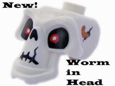 LEGO SKULL WORM Head Red Eyes Army Warrior Minifigure Mod Body Part ...