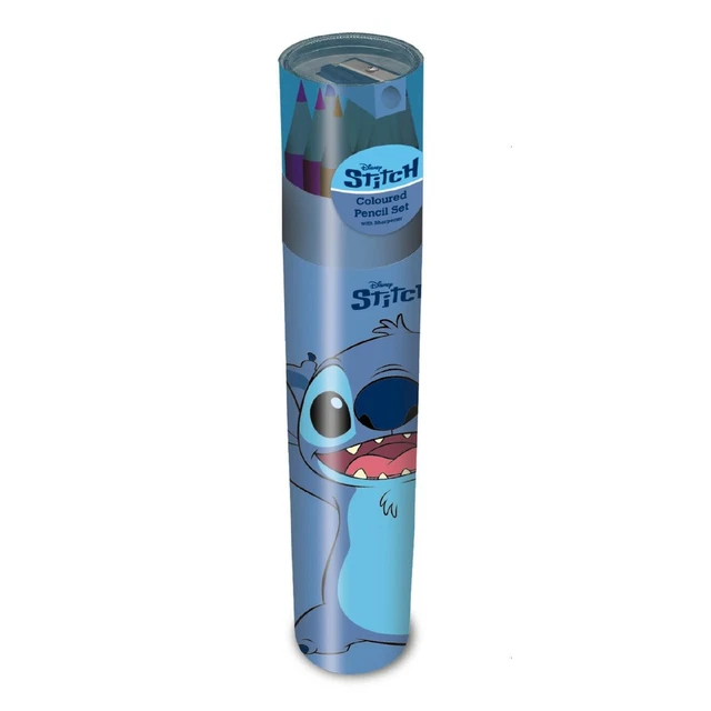 PREORDER DISNEY LILO and Stitch Coloured Pencil Set Tube with Sharpener ...