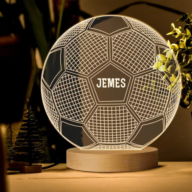 PERSONALISED FOOTBALL NIGHT Light Multi Coloured LED Table Lamp Custom ...
