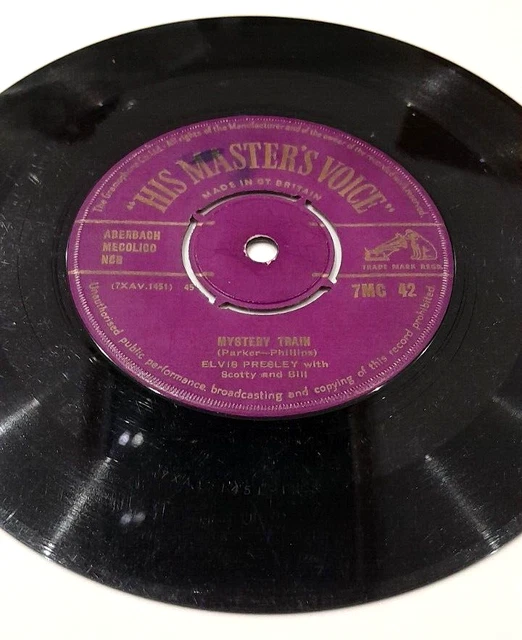Elvis Presleys Hmv Single Mystery Train Export 7mc42 Gold 1956 £164 95