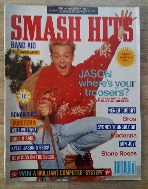 SMASH HITS MAGAZINE 1989 Jason Donovan, Neneh Cherry, Stone Roses, Jon ...