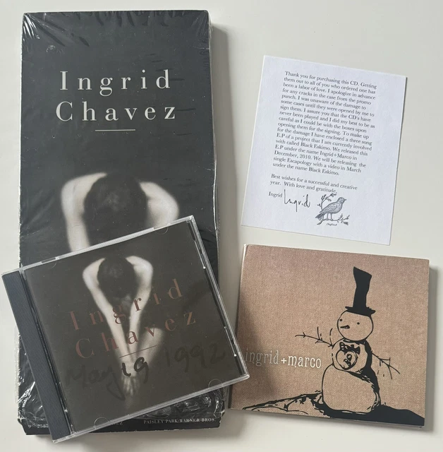 INGRID CHAVEZ MAY 19 1992 Autographed US CD Longbox & Bonus 3-Track EP ...
