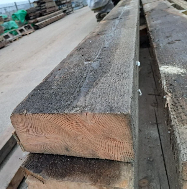 RECLAIMED TIMBER/ OLD Douglas Fir Timber Beams/ 9"x4" 5-5.2m lengths @£ ...