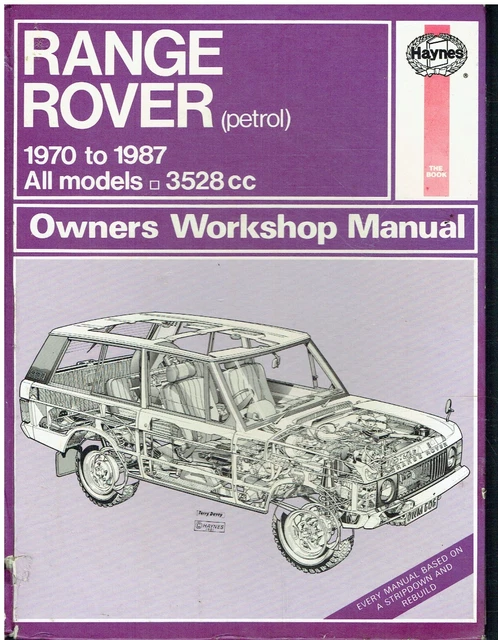 RANGE ROVER MK1 3.5 Litre V8 Petrol (1970-87) Owners Workshop Manual £ ...