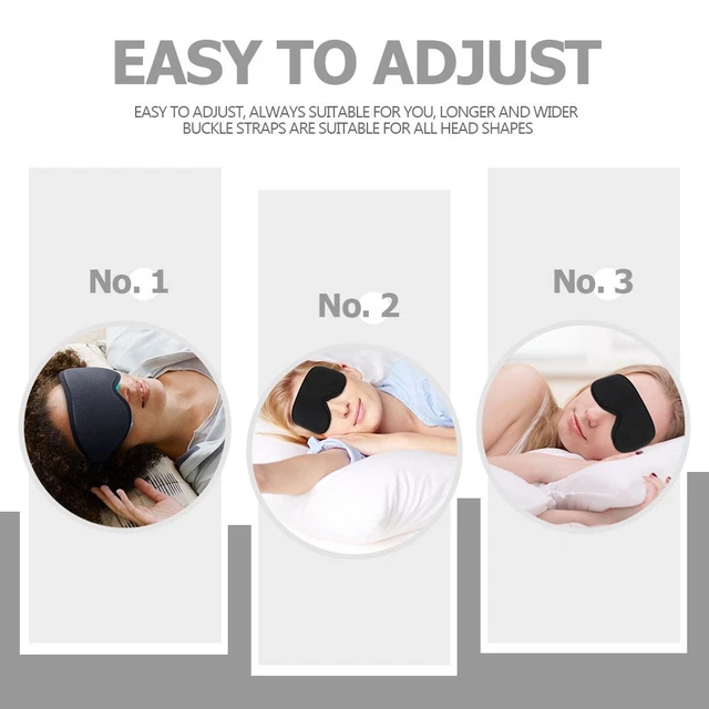 MEMORY SPONGE EYE Mask Travel Black Out Sleep Sleeping Blindfold $19.99 ...