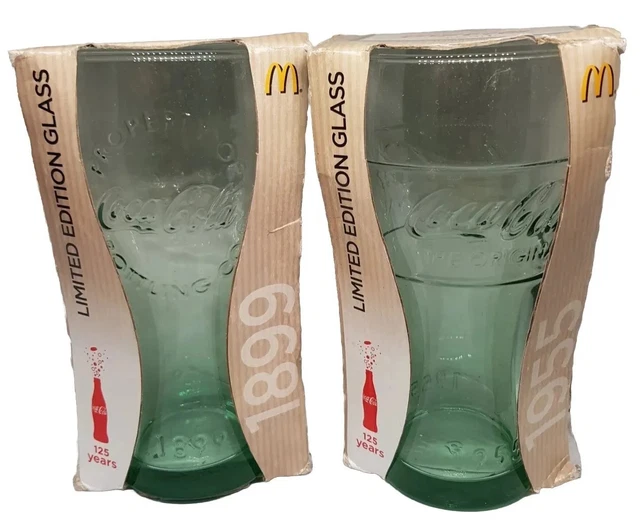 COCA COLA GLASSES 125 Years Limited Edition McDonald's 1899 And 1955 ...
