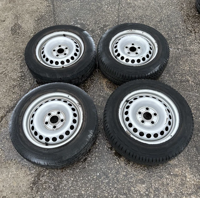VW TRANSPORTER T5 T6 Steel Wheel Rim Set With Good Tyres 205/65/16 ...