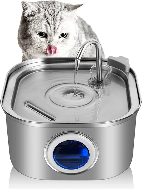 CAT WATER FOUNTAIN, 3.2L/108Oz Pet Water Fountain Stainless Steel, Dog ...