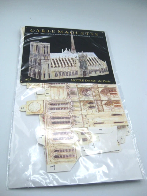 CARTE MAQUETTE PAPER Model Card of Notre Dame de Paris #A07 EUR 9,12 ...