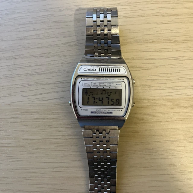 VINTAGE CASIO H104 Digital LCD Melody Musical Alarm Japan Men's Watch ...