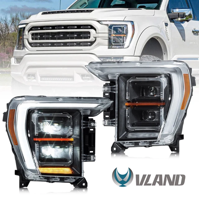 VLAND PROJECTOR LED Headlights For 2021 2022 2023 Ford F-150 Front ...