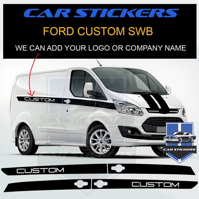 FORD TRANSIT CUSTOM Side +Bonnet Decals Racing Stripes Van Stickers for ...