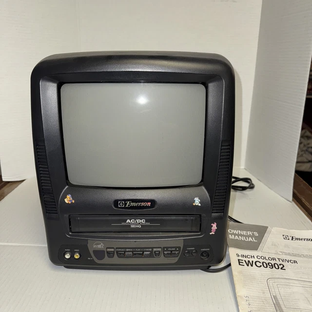 EMERSON EWC0902 9& CRT TV VHS Player Combo Tested $225.00 - PicClick